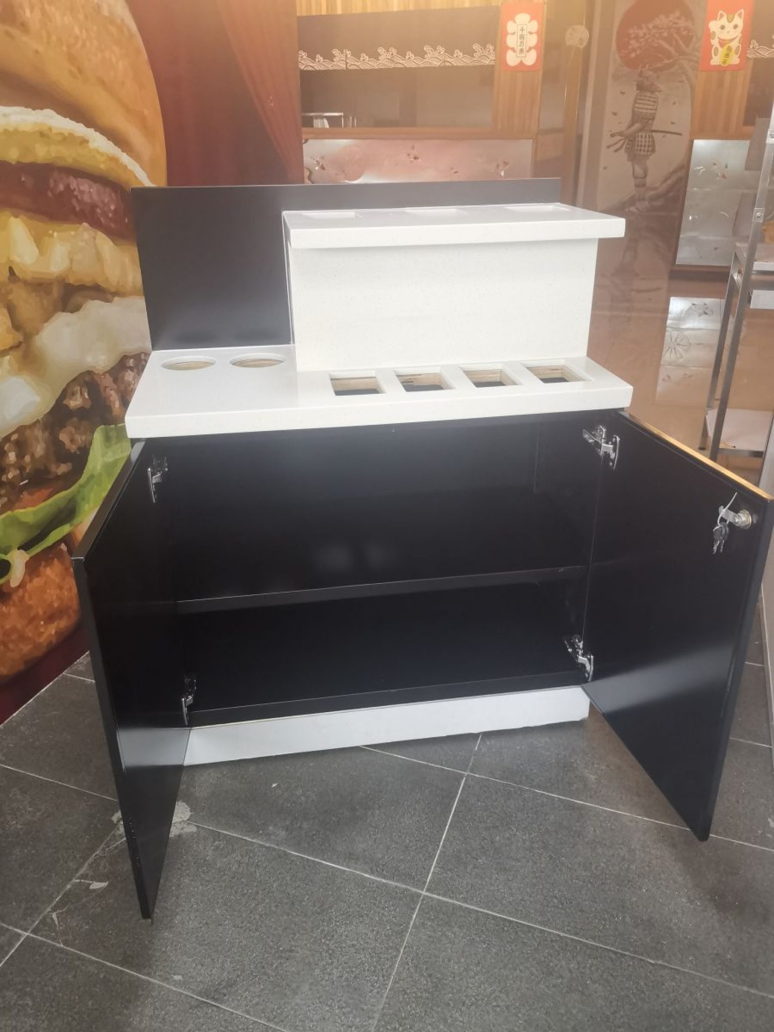 Self-service sauces station • Murah Kitchen Marketplace Malaysia