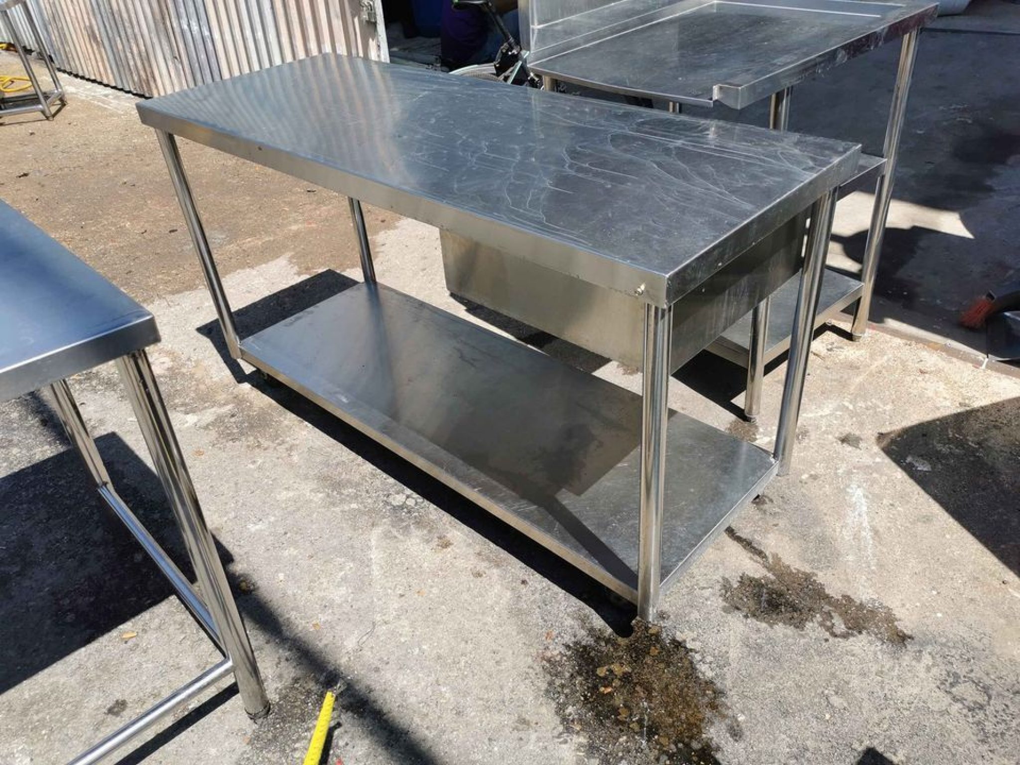 5 ft 2 Tier Work Table with Drawer & Wheel (USED) • Murah Kitchen ...