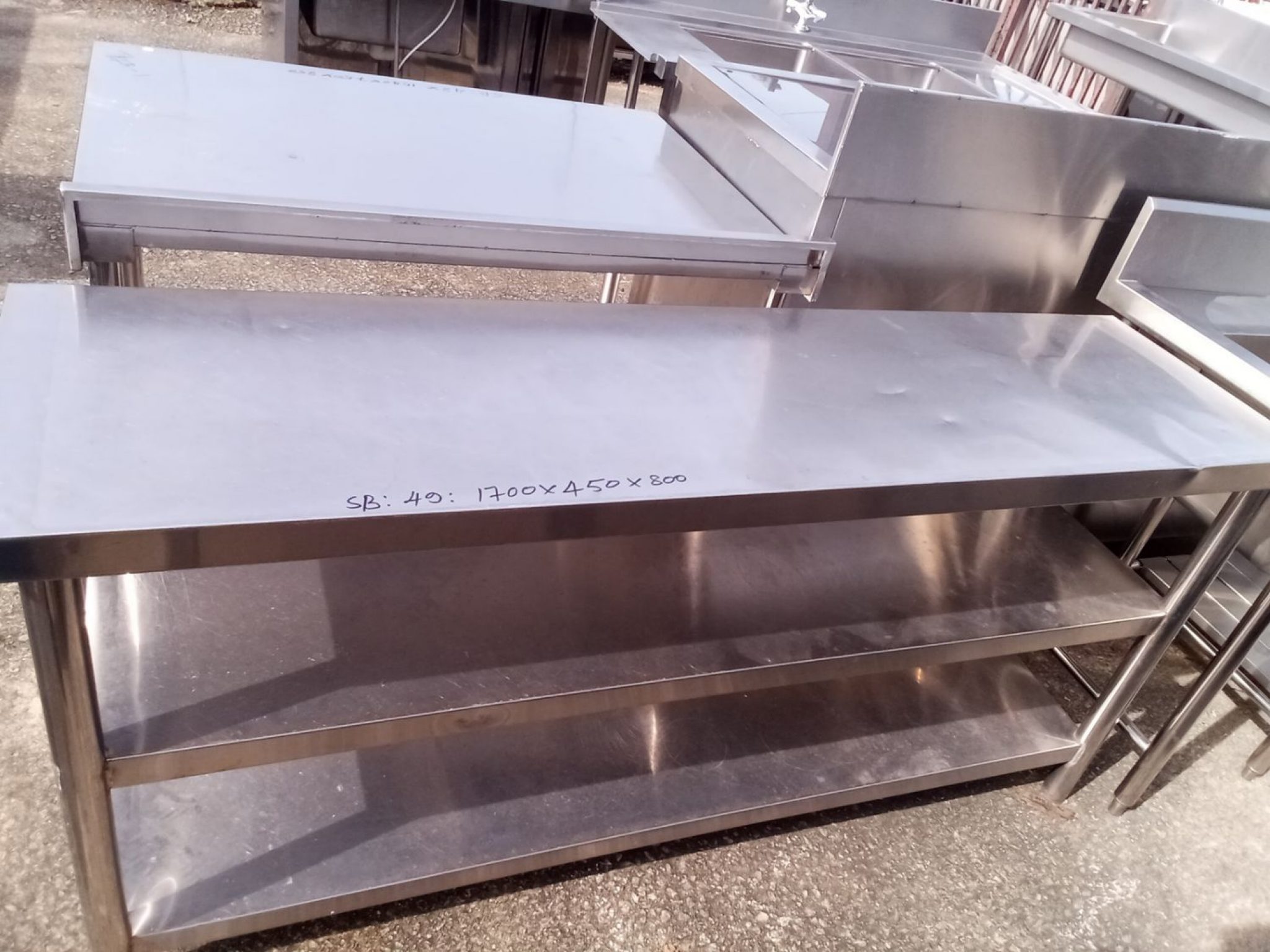 SB049 - Stainless Steel 3 Tier Table • Murah Kitchen Marketplace Malaysia